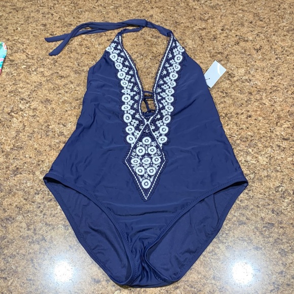Kona Sol | Swim | New Kona Sol One Piece Swimsuit Plunge Front Large ...